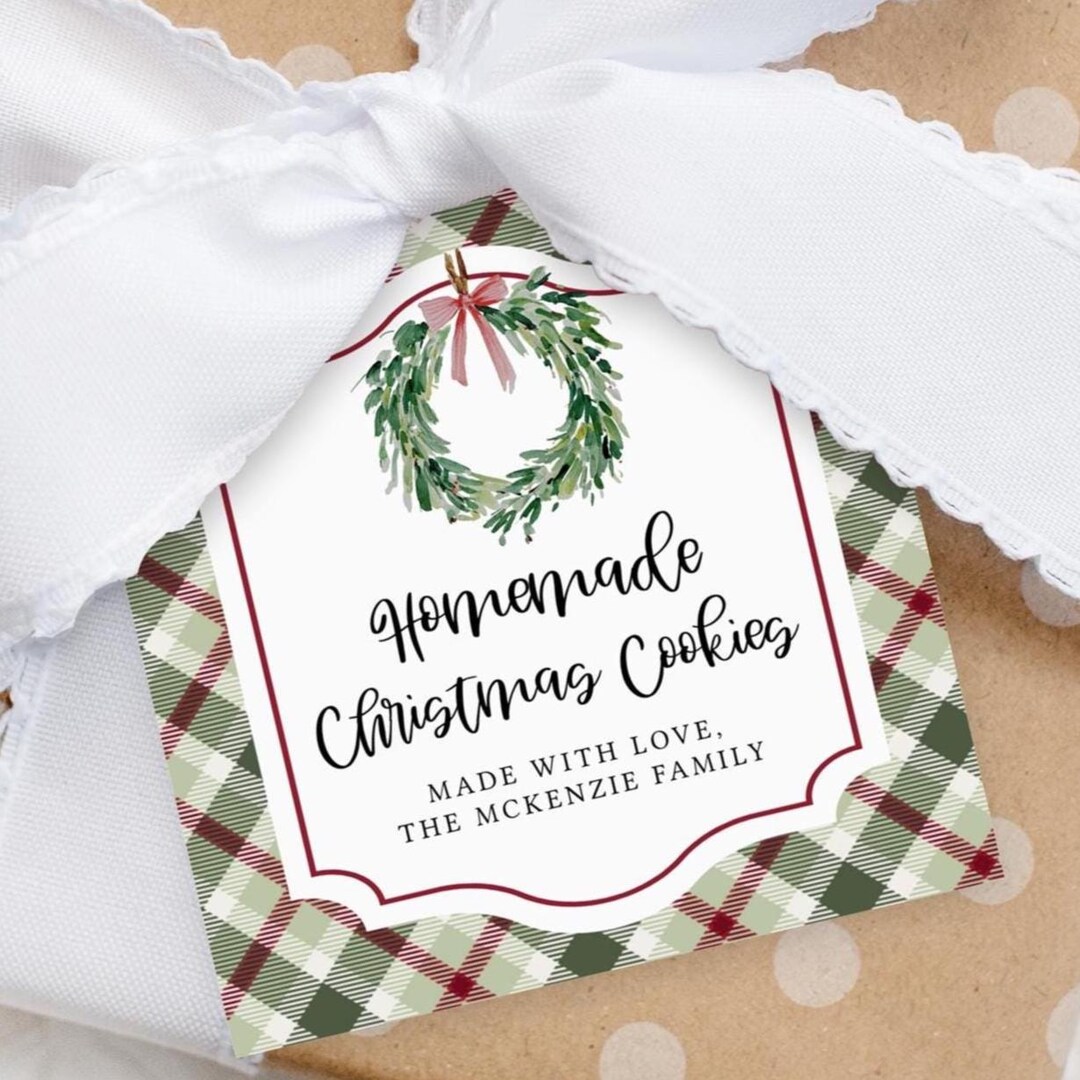 Christmas Cookies Gift Tags, Merry Christmas Tag, Printable Christmas ...