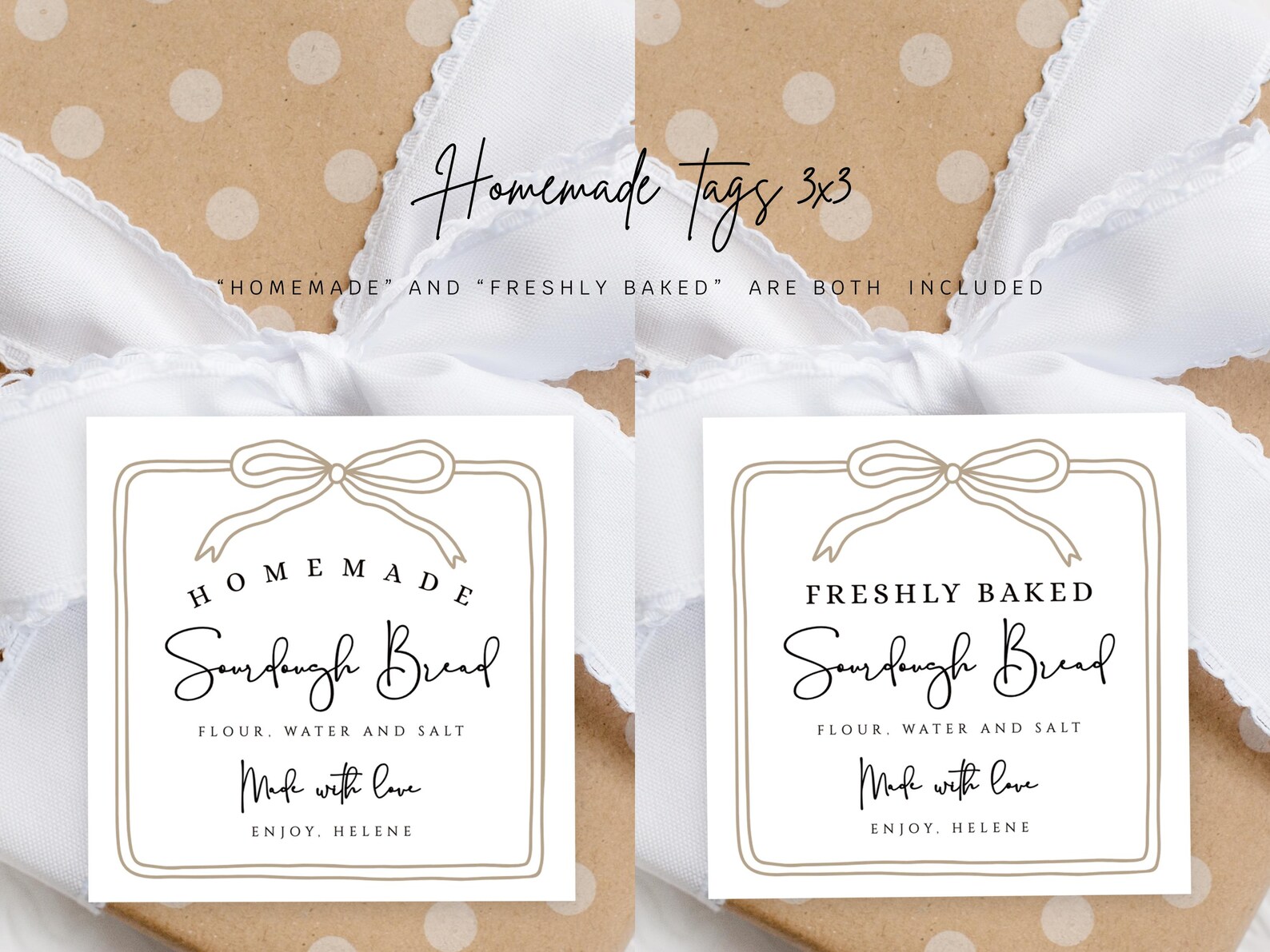 Homemade Bread Gift Tags, Homemade Tag, Bake Goods Tag, Sourdough Bread ...