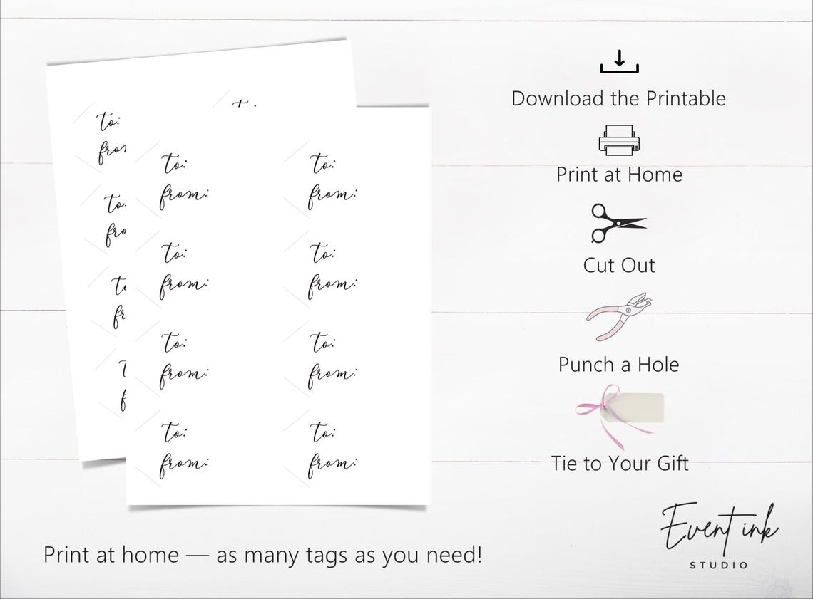 To/from Gift Tags Christmas Gift Tags DIY Holiday Tag Printable ...