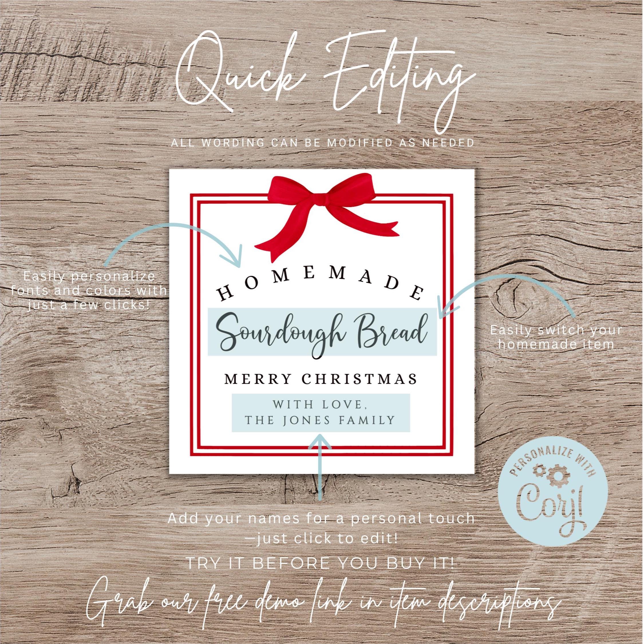 Christmas Homemade Gift Tags, DIY Christmas Cookies Tag, Homemade Tag ...