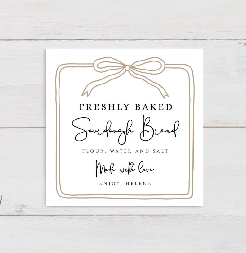 Homemade Bread Gift Tags, Homemade Tag, Bake Goods Tag, Sourdough Bread ...