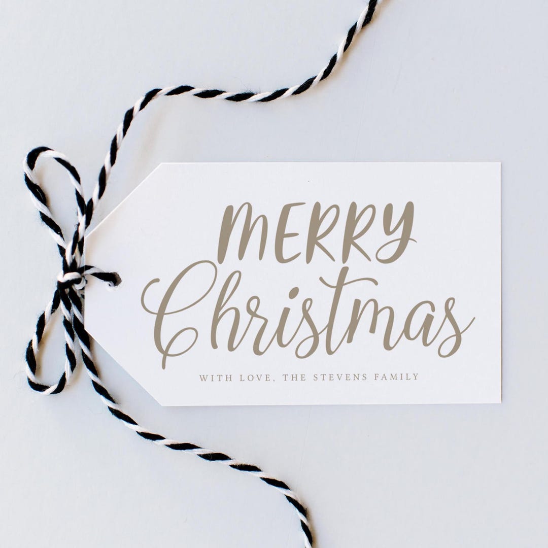 Merry Christmas Gift Tags, DIY Holiday Tag, Printable Merry Christmas ...