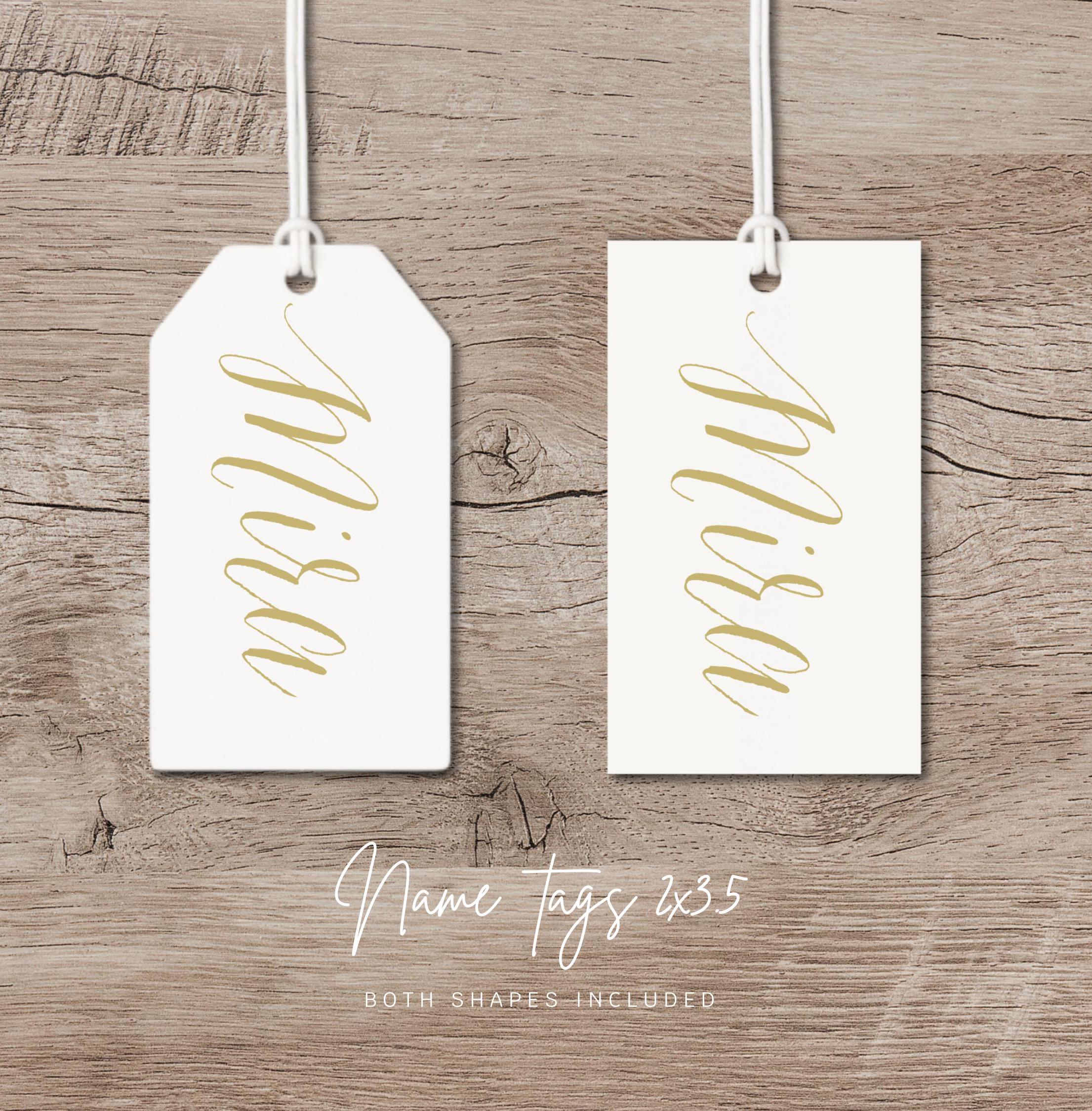 Printable Name Tags, DIY Name Card Template, Name Favor Tag ...