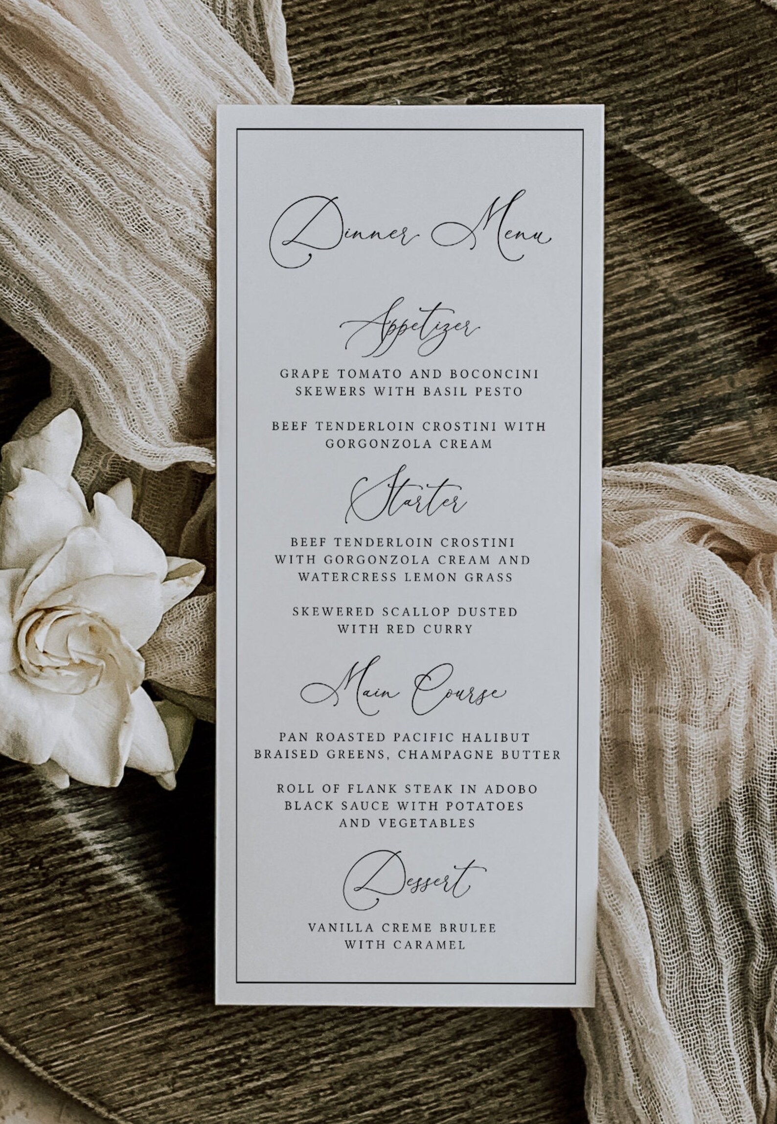 Wedding Menu Template Download Wedding Menu Printable Wedding Menu ...