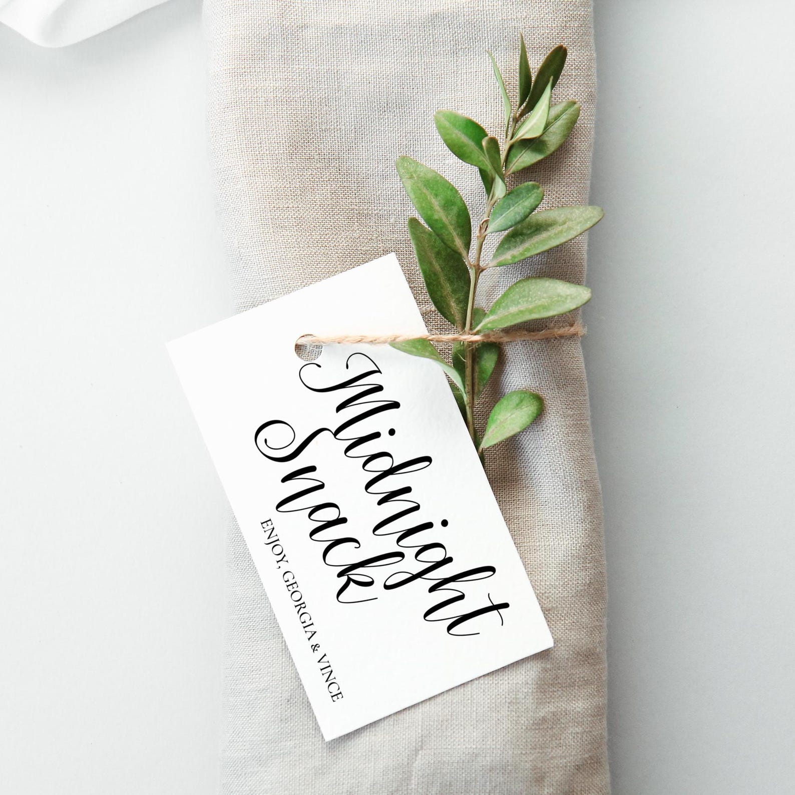 Printable Midnight Snack Tag, DIY Treat Tag Template, Sweet Favor Tag ...