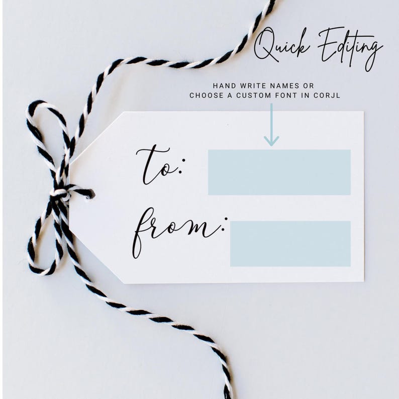 To/from Gift Tags Christmas Gift Tags DIY Holiday Tag Printable ...