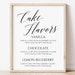 Editable Wedding Cake Menu Template Cake Flavors Sign Printable Dessert ...