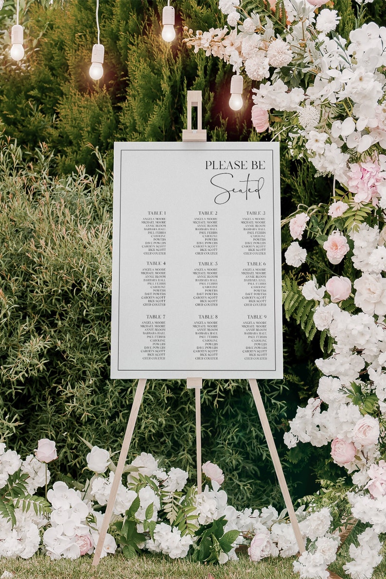 Wedding Seating Chart Sign Template DIY Seating Chart Sign - Etsy