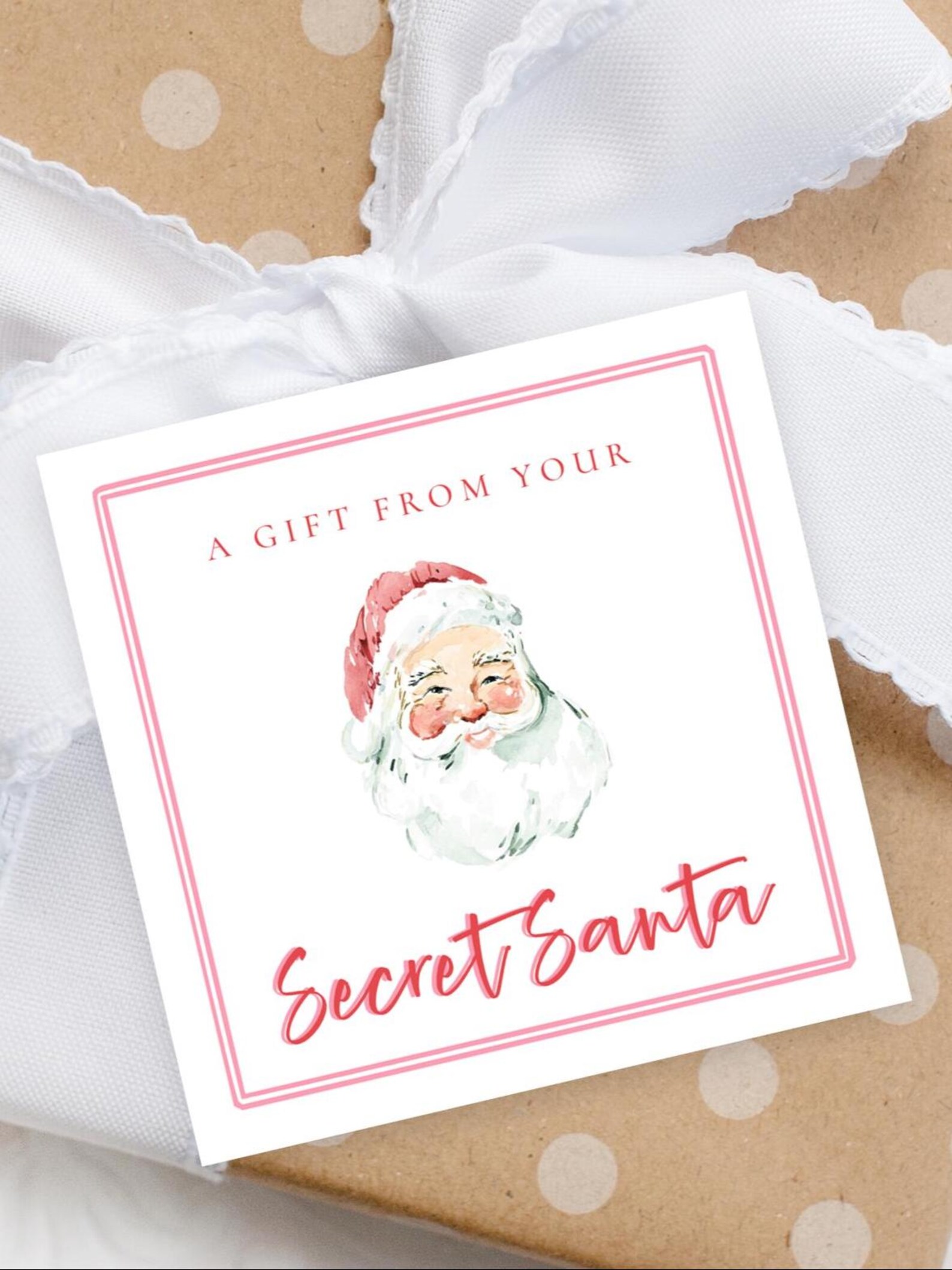Secret Santa Gift Tag, Merry Christmas Tags, Printable Secret Santa ...