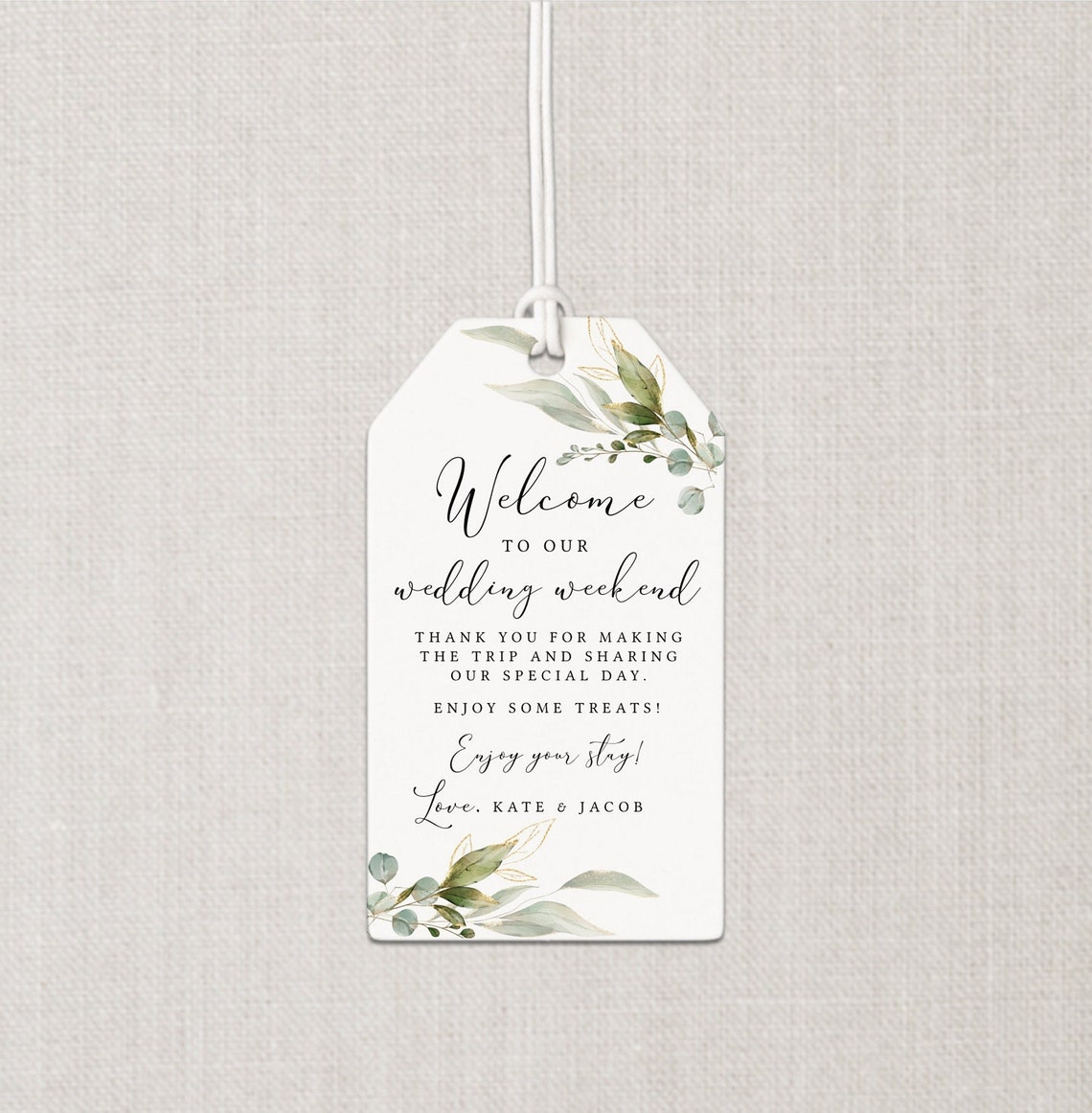 Welcome Wedding Weekend Tag DIY Welcome Bag Tag Printable Welcome Tag ...