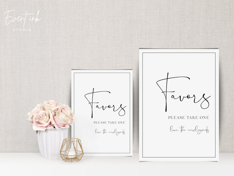 Wedding Favor Sign Wedding Sign Template Wedding Reception Sign DIY ...