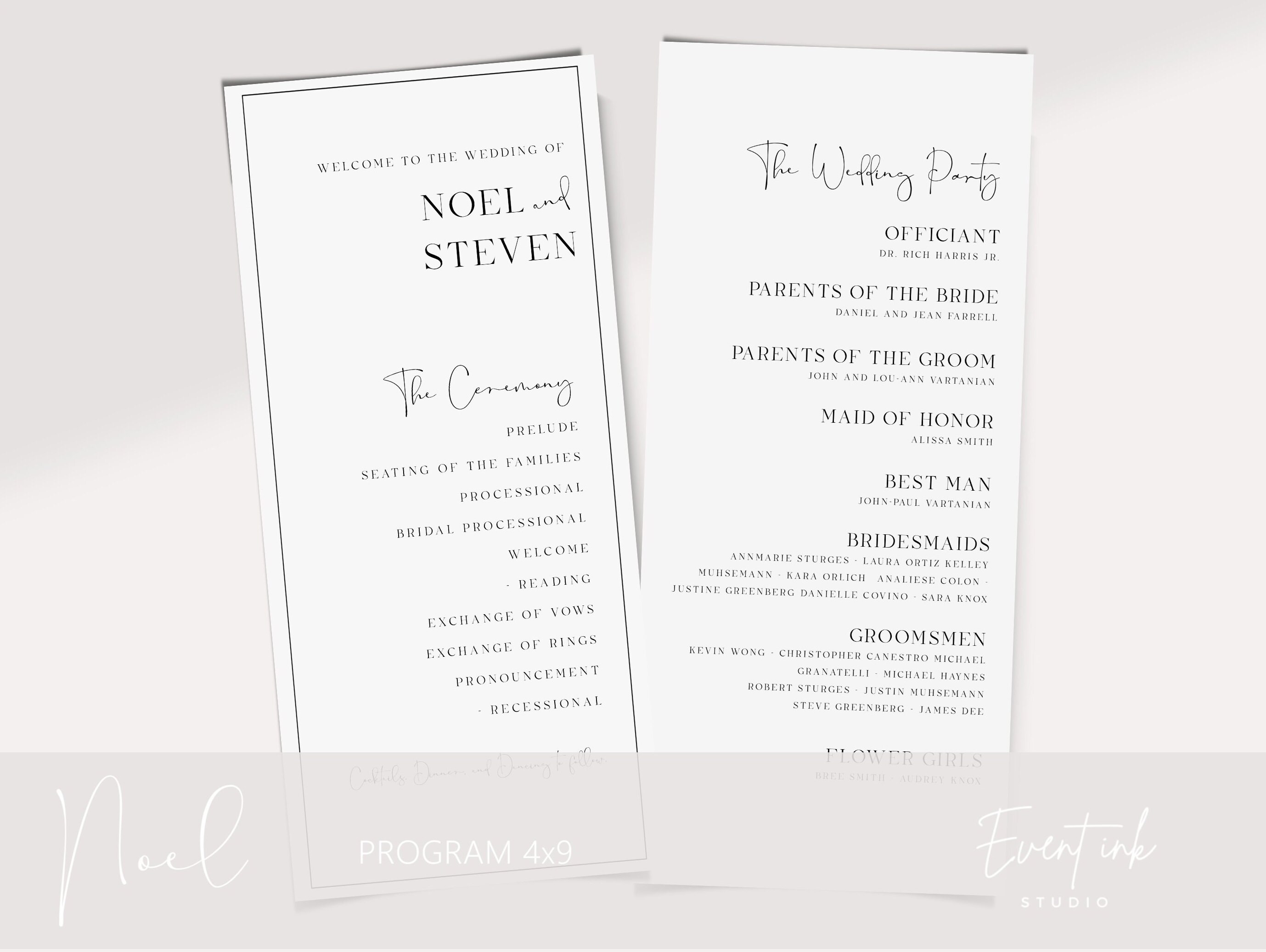 Wedding Program Template Download Wedding Program Printable Wedding ...