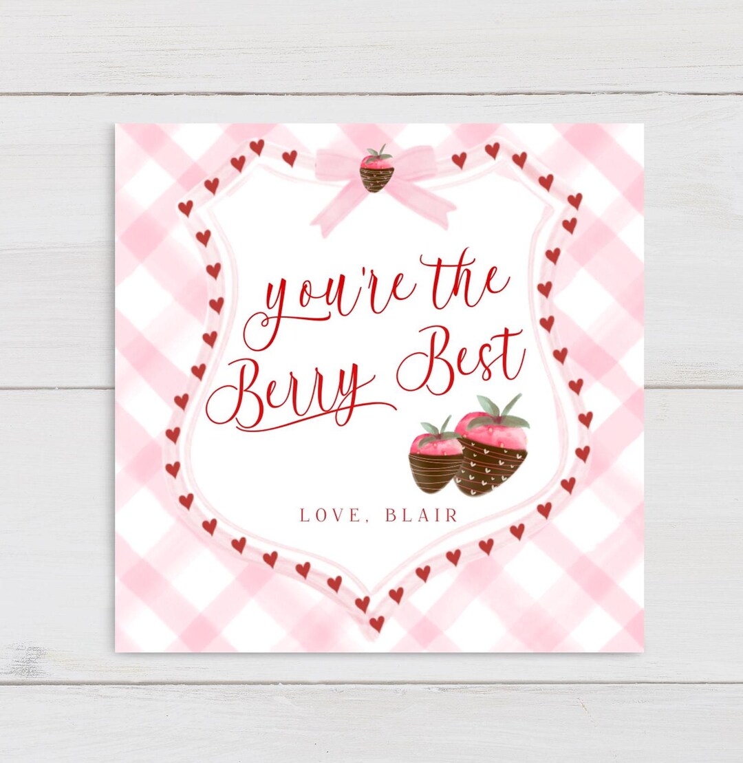 Valentine Berry Sweet Tags, Berry Best Tag, Bake Goods Tag, Homemade ...