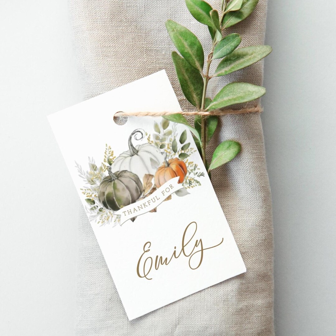 Thanksgiving Name Tags, Thankful for You Name Cards, Grateful for You ...