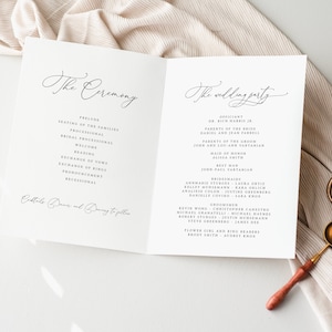 Wedding Folded Program Template Wedding Program Printable Wedding ...