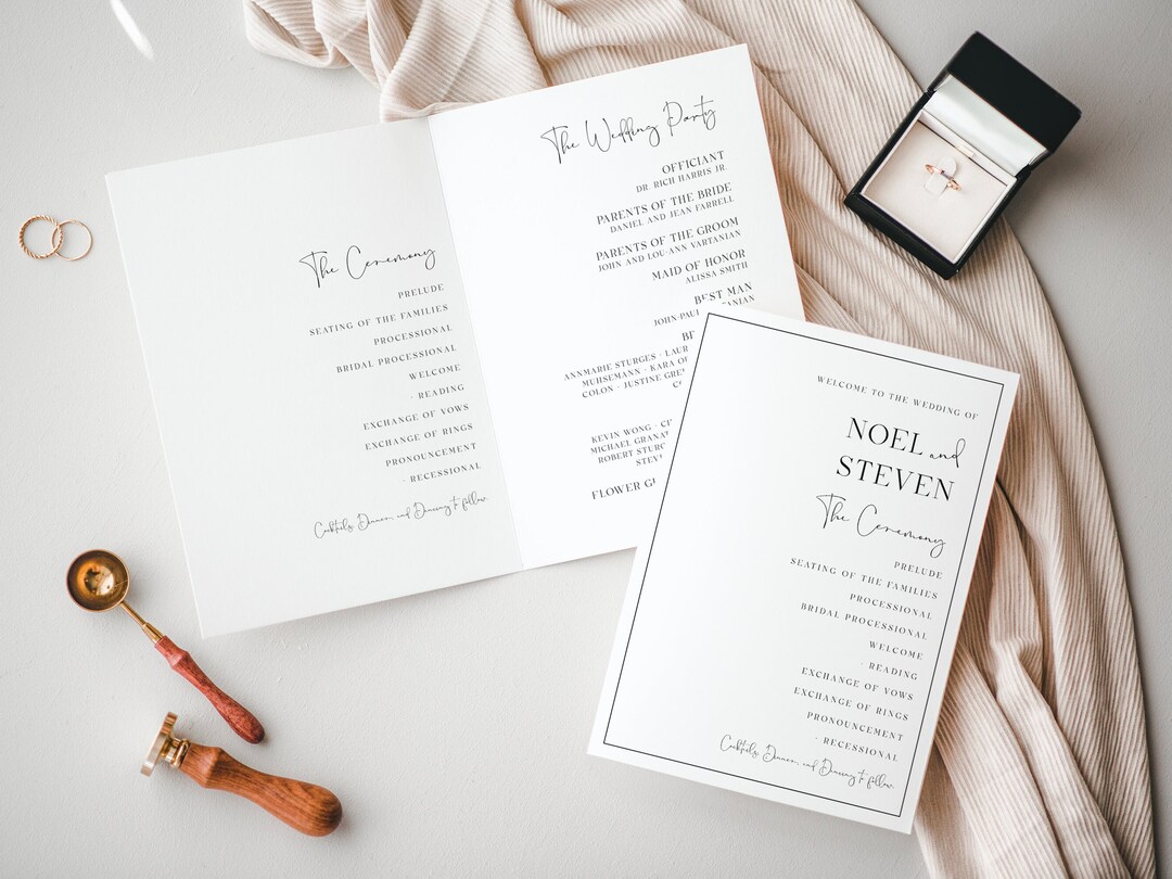 Wedding Folded Program Template Download Wedding Program Printable ...