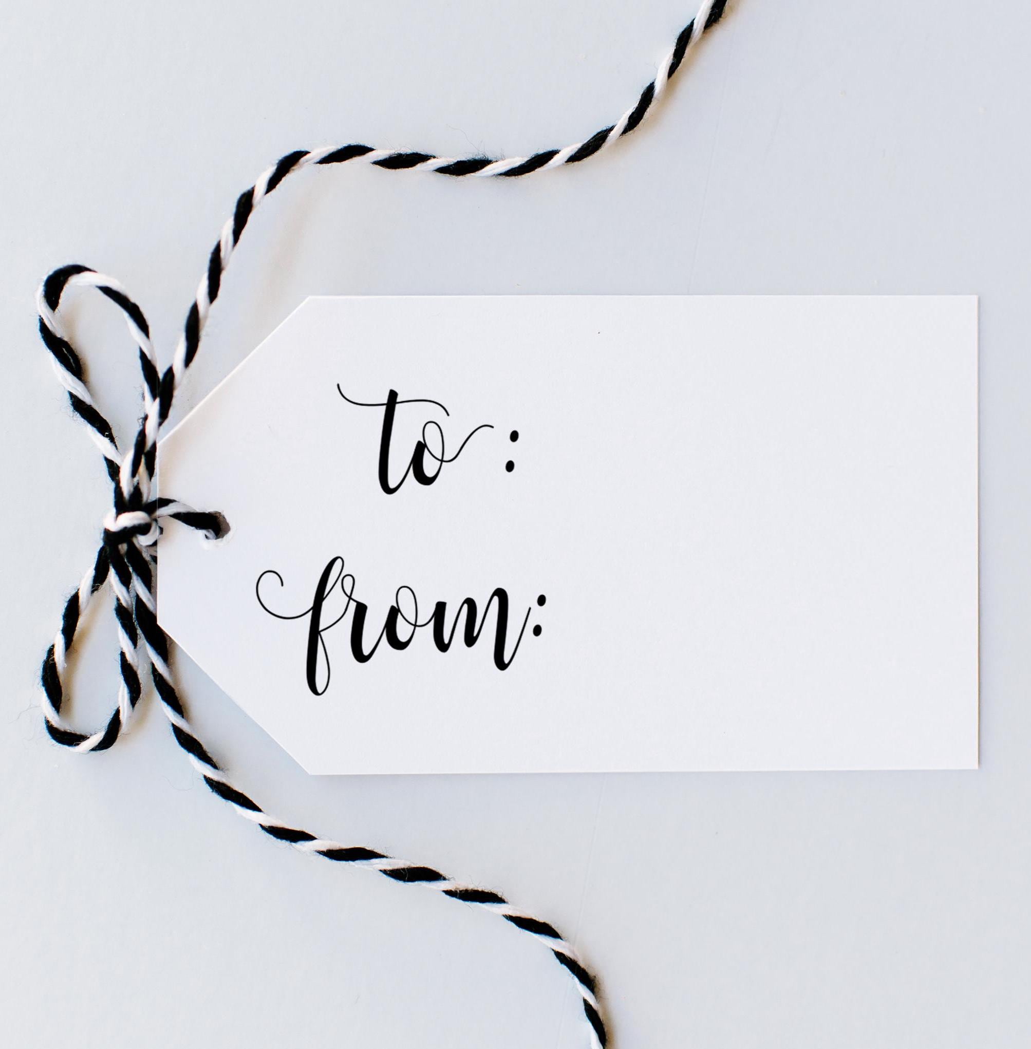 To/from Gift Tags, Personalize Christmas Gift Tags, DIY Holiday Tag ...