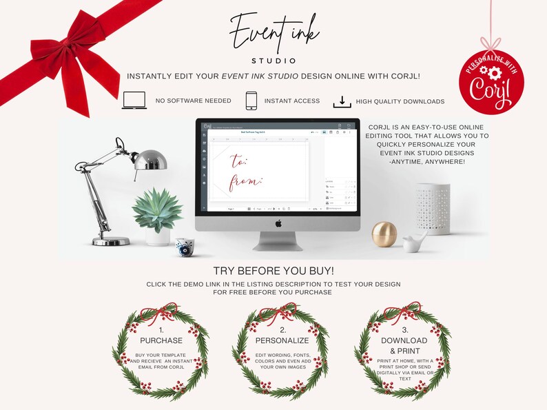To/from Gift Tags Christmas Gift Tags DIY Holiday Tag Printable ...