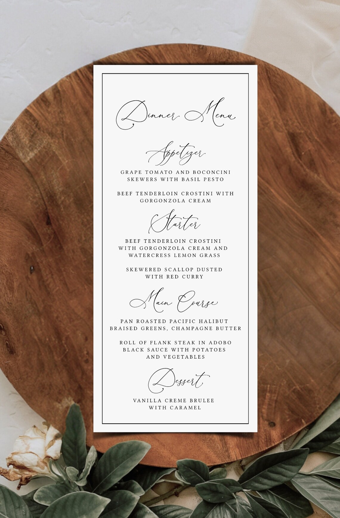 Wedding Menu Template Download Wedding Menu Printable Wedding Menu ...