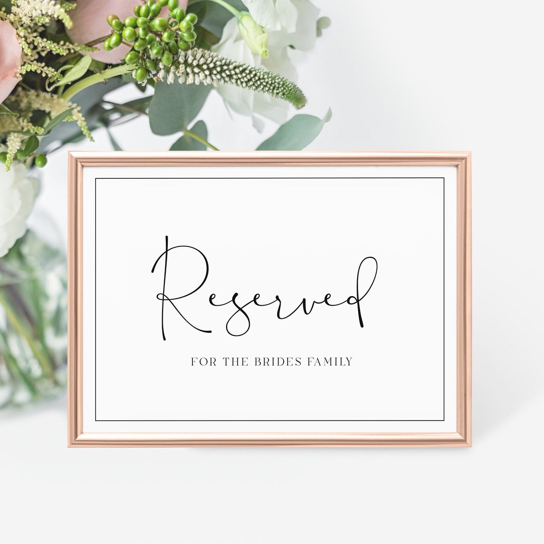 Wedding Reserve Sign Reception Sign DIY Reserve Sign Printable Wedding ...