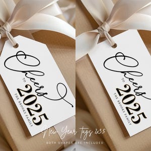 Printable New Year Favor Tags Cheers to 2025 Party Tags Instant ...