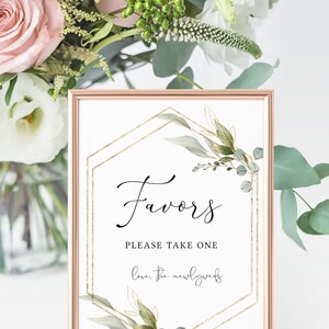 Wedding Favor Sign Wedding Sign Template Wedding Reception Sign DIY ...
