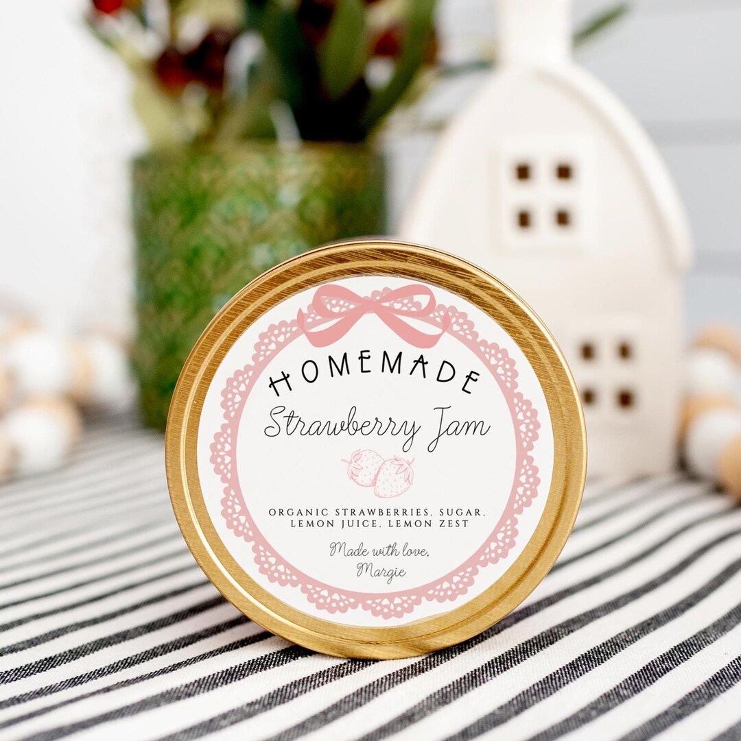 Strawberry Jam Label, Homemade Tag, Jam Canning Label , Jam Label ...