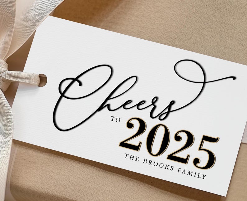 Printable New Year Favor Tags Cheers to 2025 Party Tags Instant ...