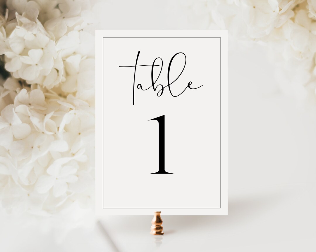 Wedding Table Numbers Template DIY Table Numbers Digital Download ...