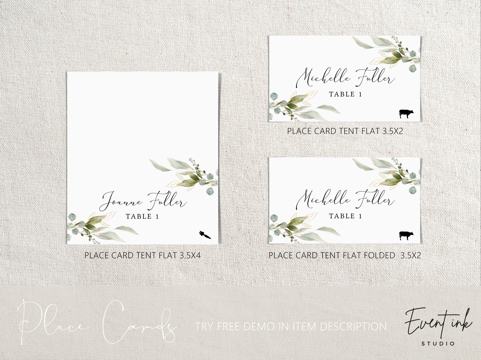 Wedding Name Setting Cards Name Place Cards DIY Name Setting Cards ...