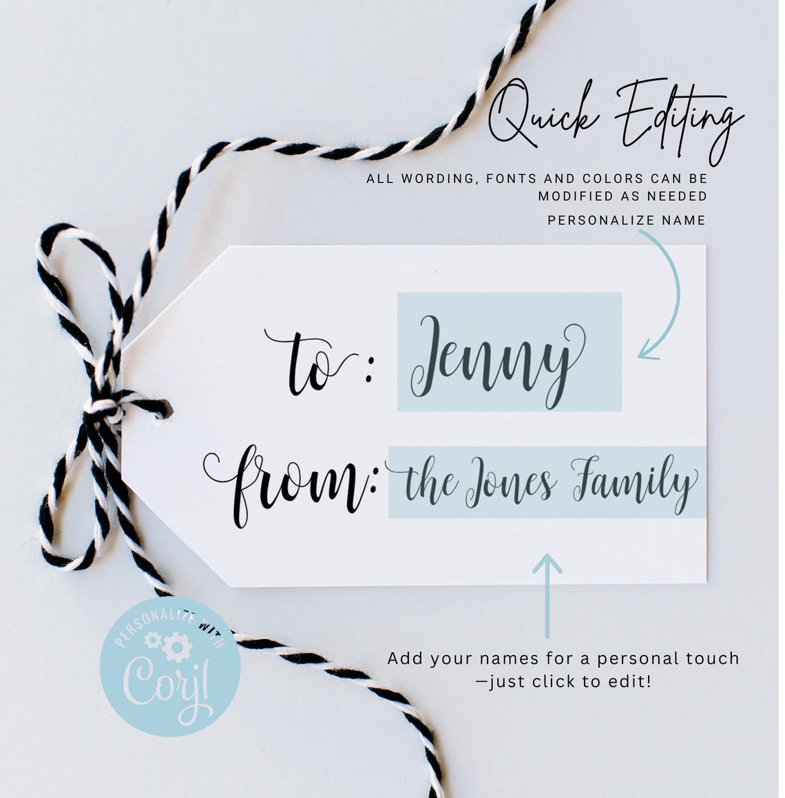 To/from Gift Tags, Personalize Christmas Gift Tags, DIY Holiday Tag ...