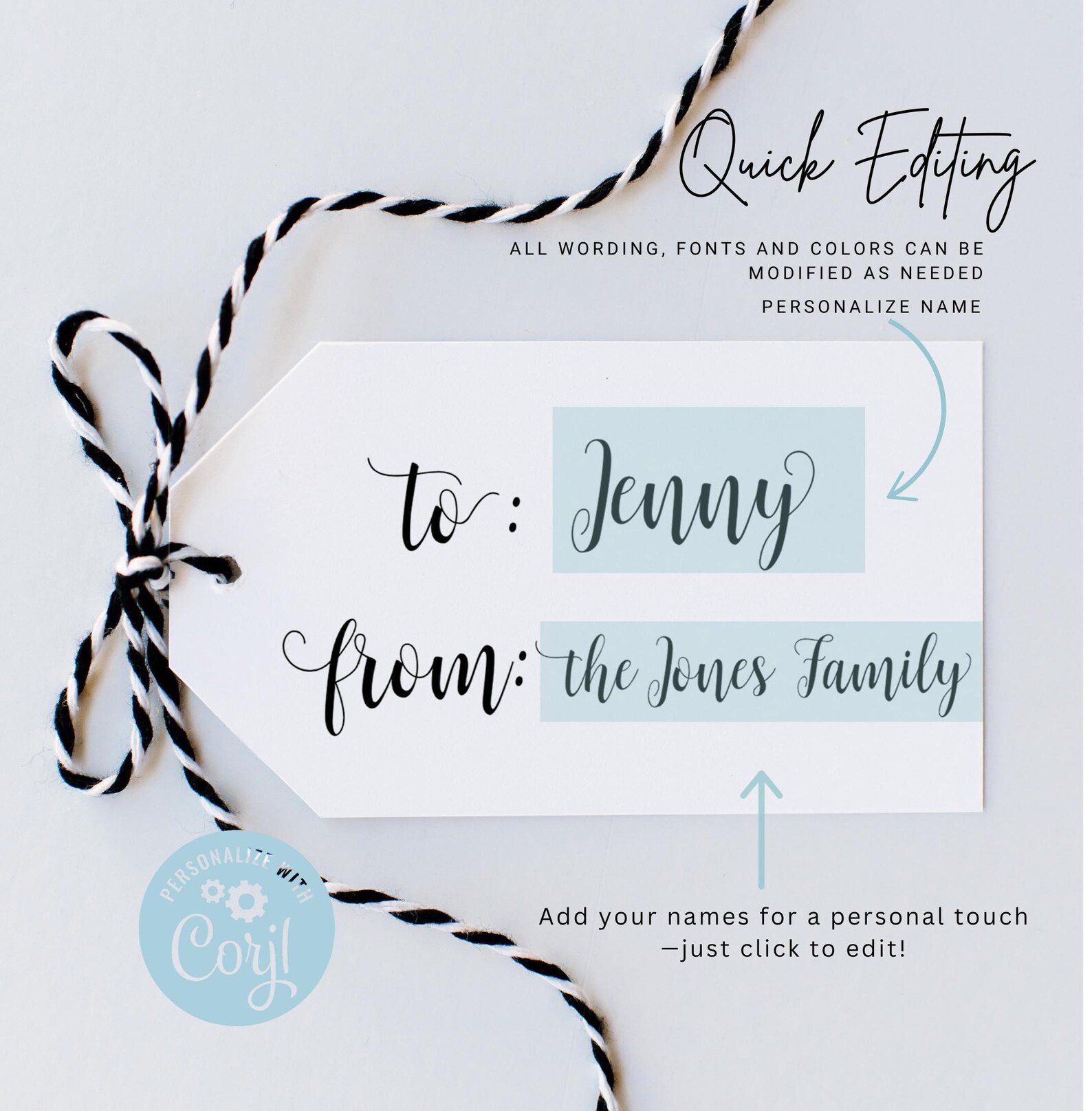 To/from Gift Tags, Personalize Christmas Gift Tags, DIY Holiday Tag ...