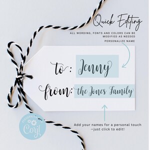 To/from Gift Tags, Personalize Christmas Gift Tags, DIY Holiday Tag ...