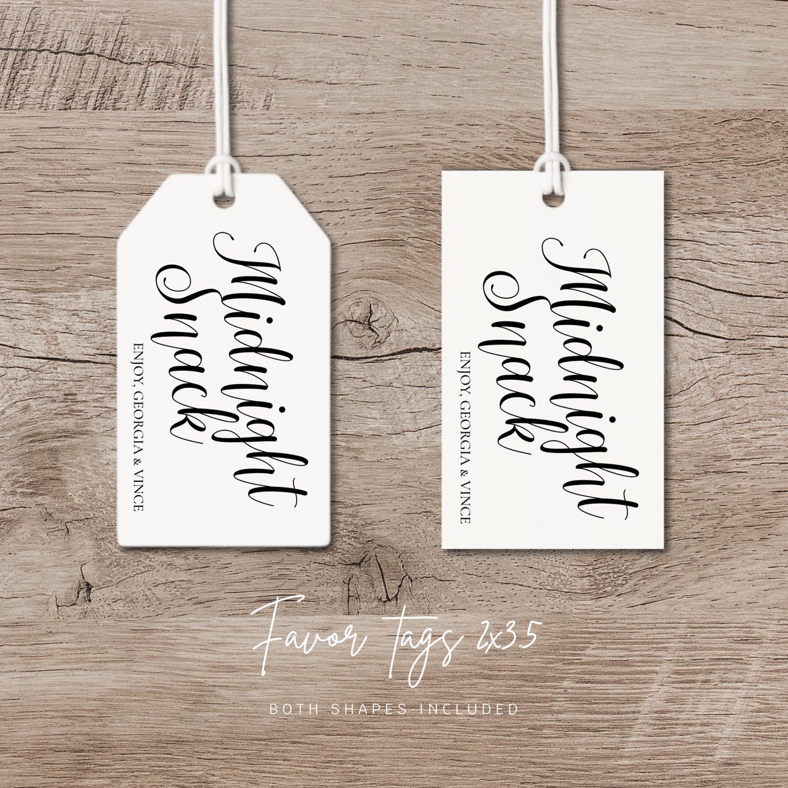 Printable Midnight Snack Tag, DIY Treat Tag Template, Sweet Favor Tag ...