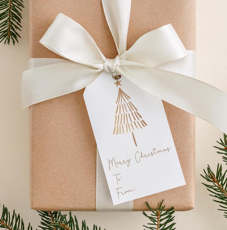 Gold Christmas Gift Tags Gold Holiday Tag Printable Gold Christmas Tag ...