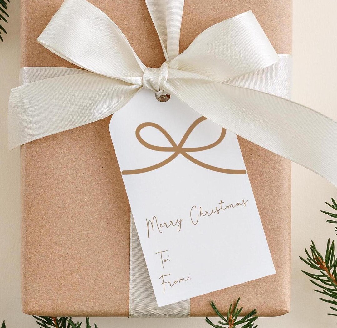 Gold Christmas Gift Tags Gold Holiday Tag Printable Gold Christmas Tag ...