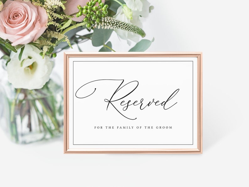 Wedding Reserve Sign Reception Sign DIY Reserve Sign Printable Wedding ...