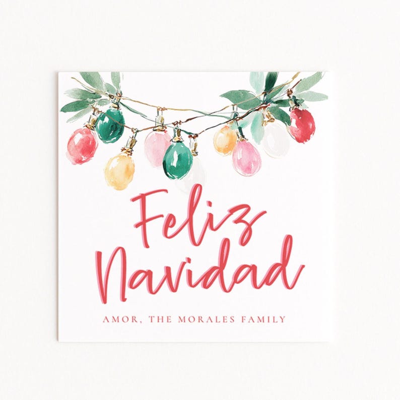 Feliz Navidad Gift Tag, Holiday Tag, Printable Christmas Tag, Holiday ...