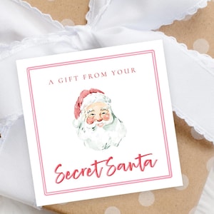 Secret Santa Gift Tag, Merry Christmas Tags, Printable Secret Santa ...