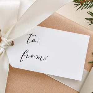 To/from Gift Tags Christmas Gift Tags DIY Holiday Tag Printable ...