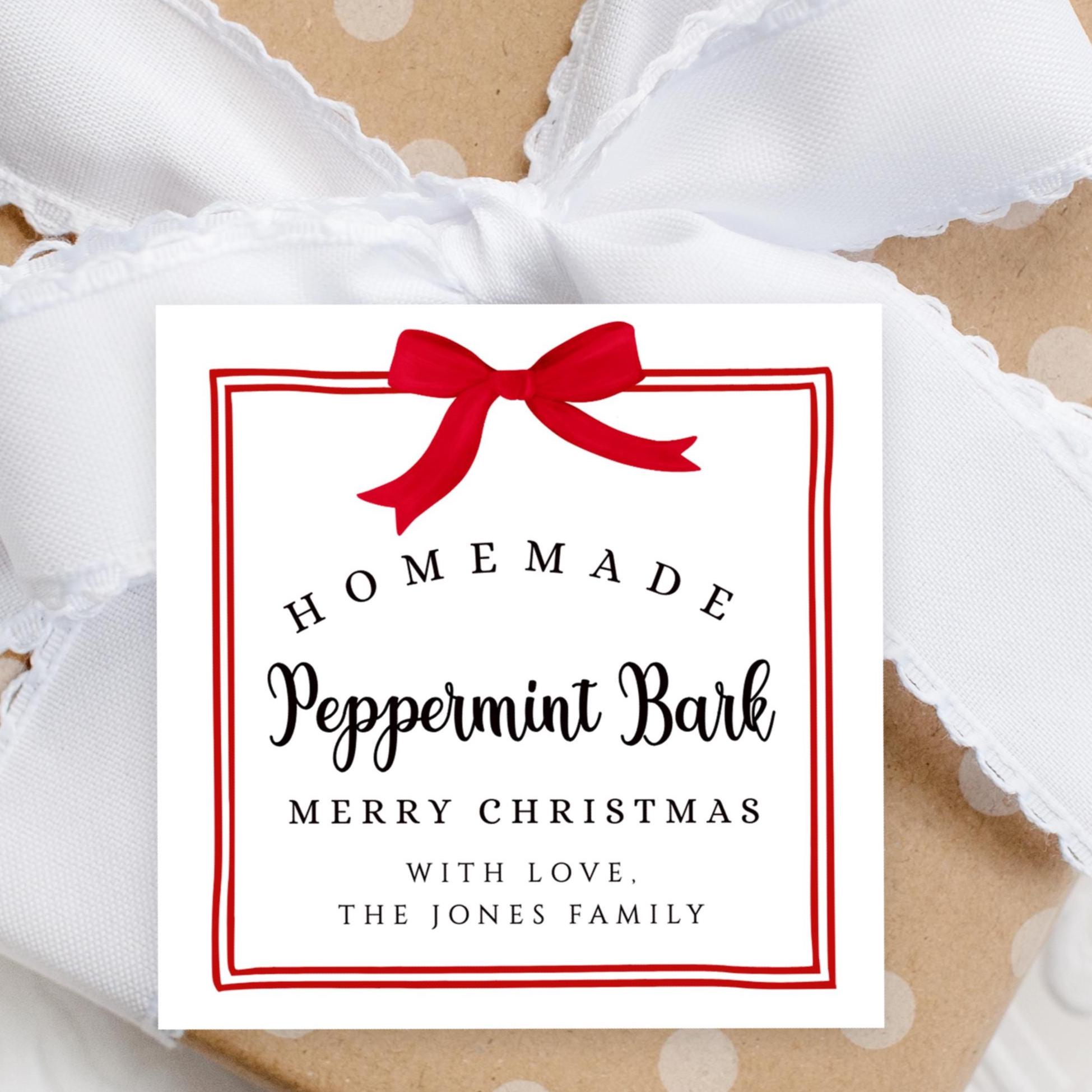 Homemade Peppermint Bark Tag, Christmas Fudge Tag, Christmas Cookies ...