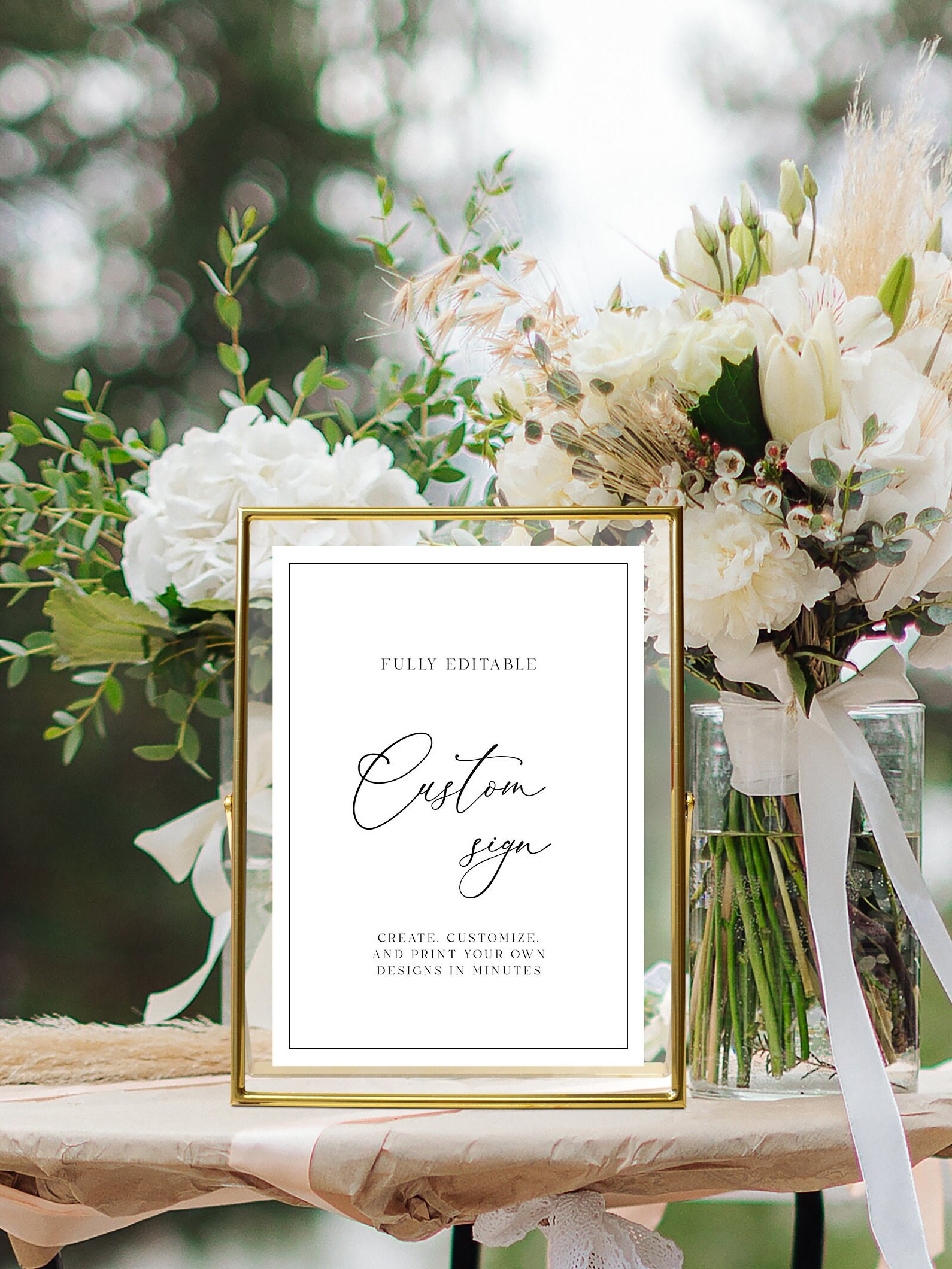 Custom Wedding Sign Fully Editable Sign Custom Wedding Template Sign ...