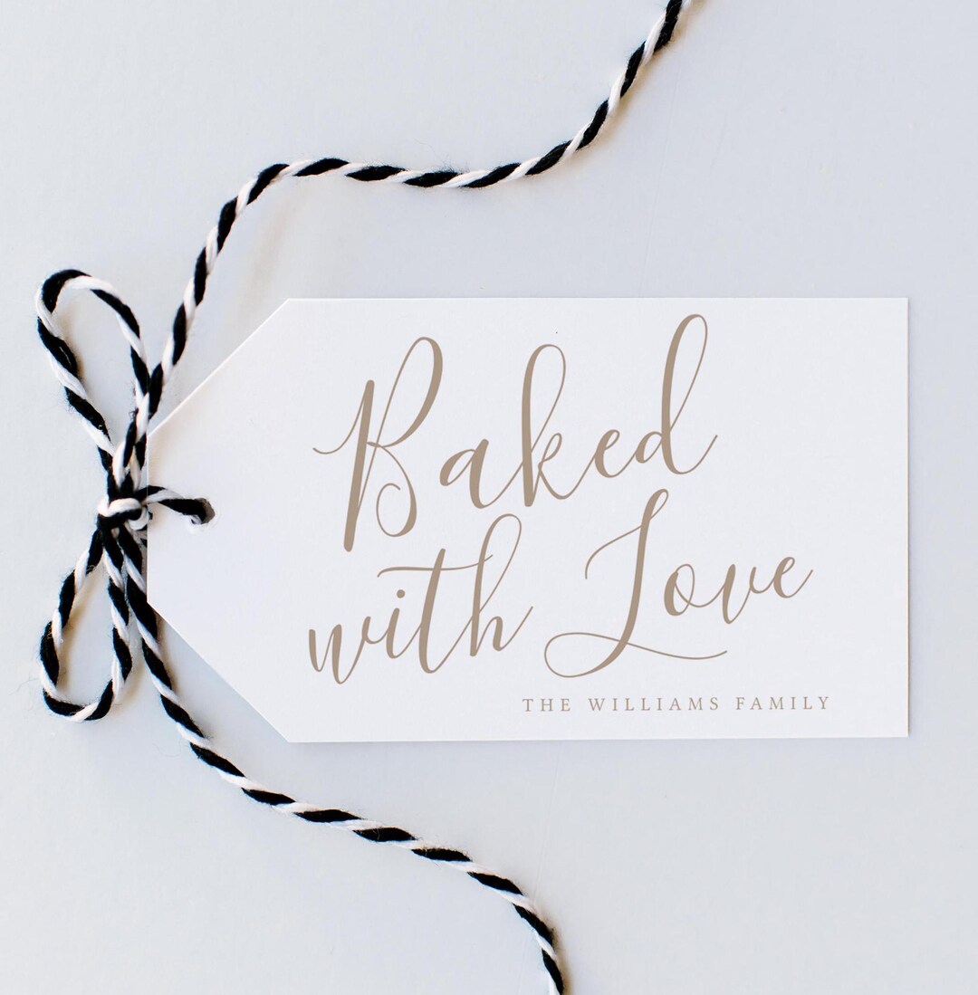 Baked With Love Gift Tag, Printable Homemade Baked Goods Tag, DIY ...