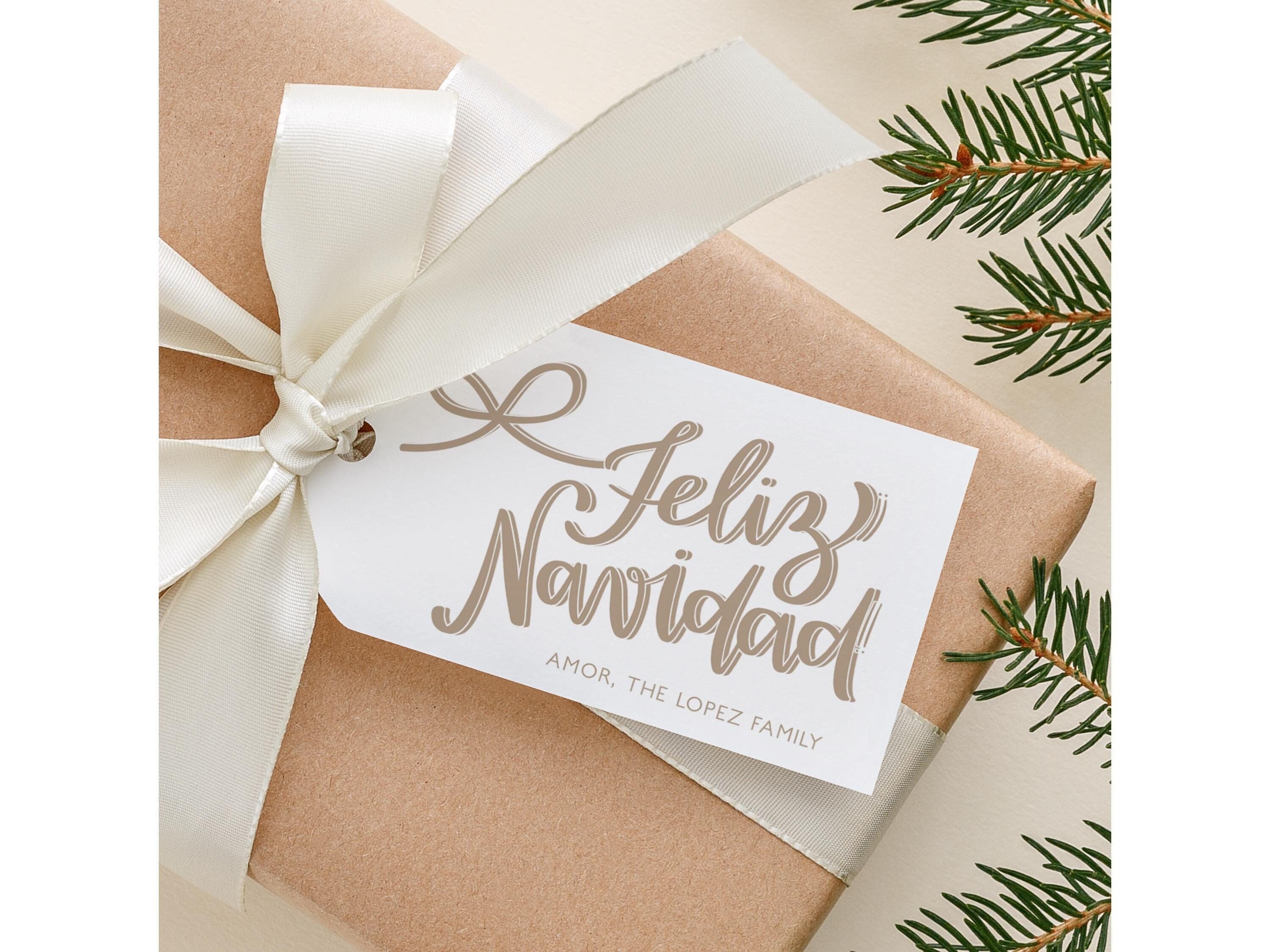 Feliz Navidad Tag Holiday Tag Printable Christmas Tag Holiday Favor Tag ...