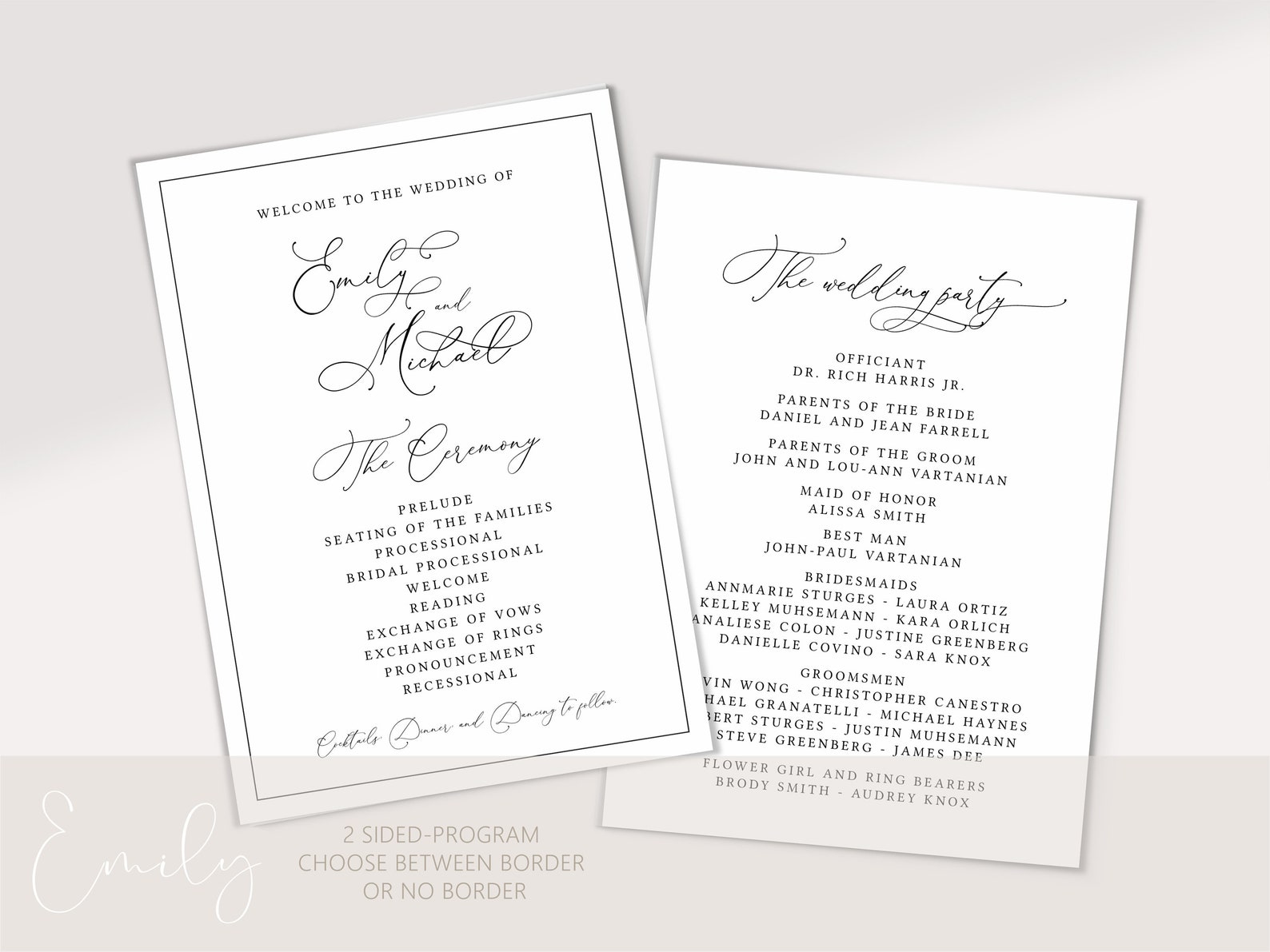 Wedding Program Template Program Download Wedding Program Printable ...