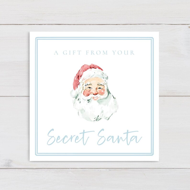 Secret Santa Gift Tag, Merry Christmas Tags, Printable Secret Santa ...