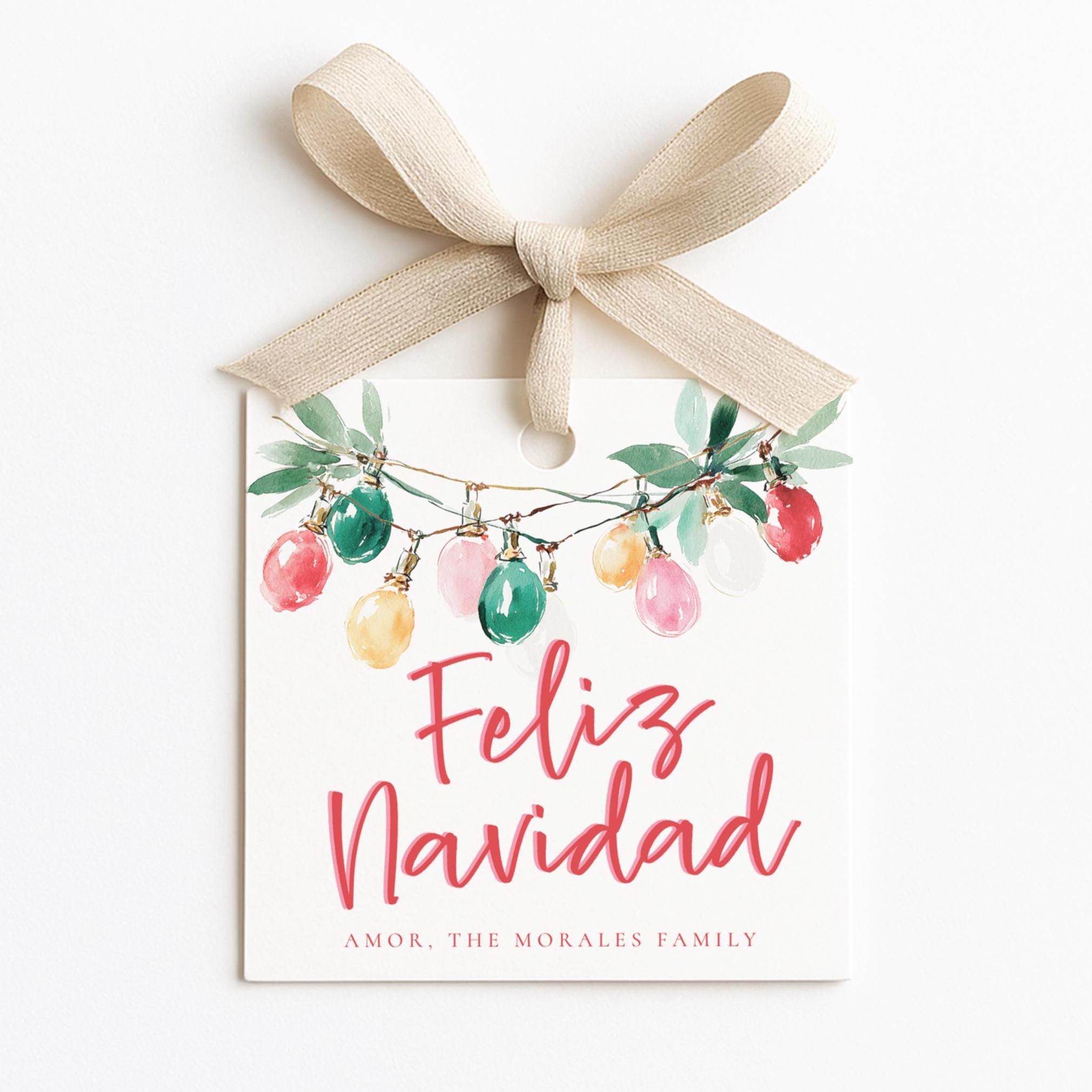Feliz Navidad Gift Tag, Holiday Tag, Printable Christmas Tag, Holiday ...