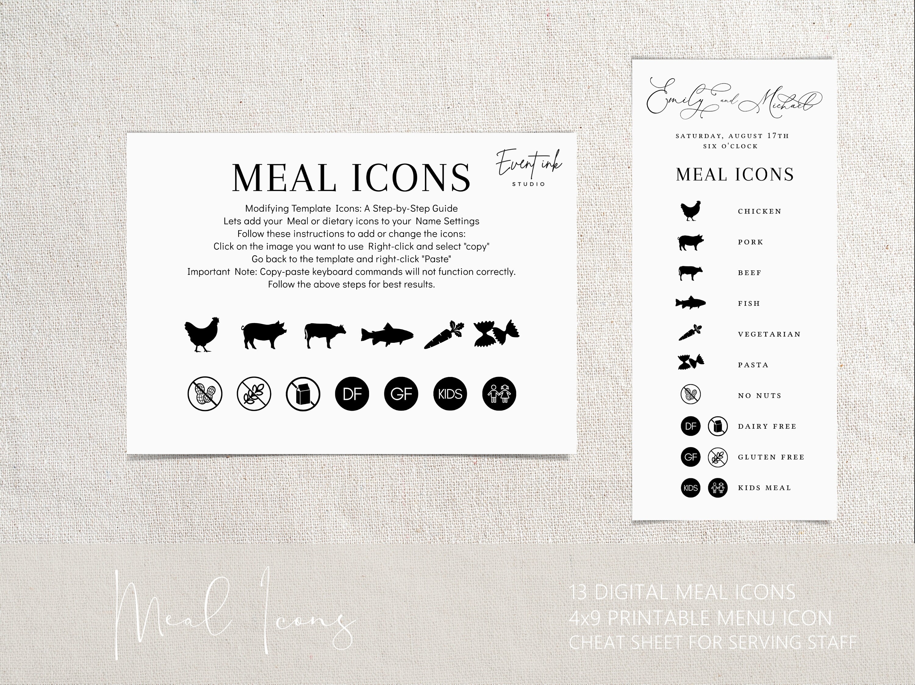 Wedding Name Setting Cards Name Place Cards DIY Name Setting Cards ...