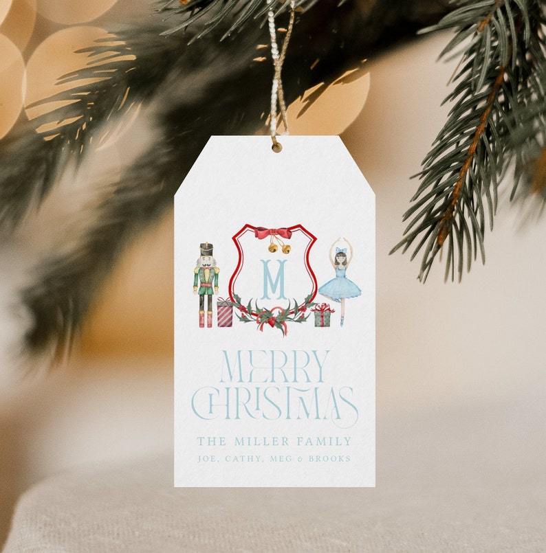 Printable Nutcracker Christmas Gift Tag Nutcracker Holiday Gift Tag ...