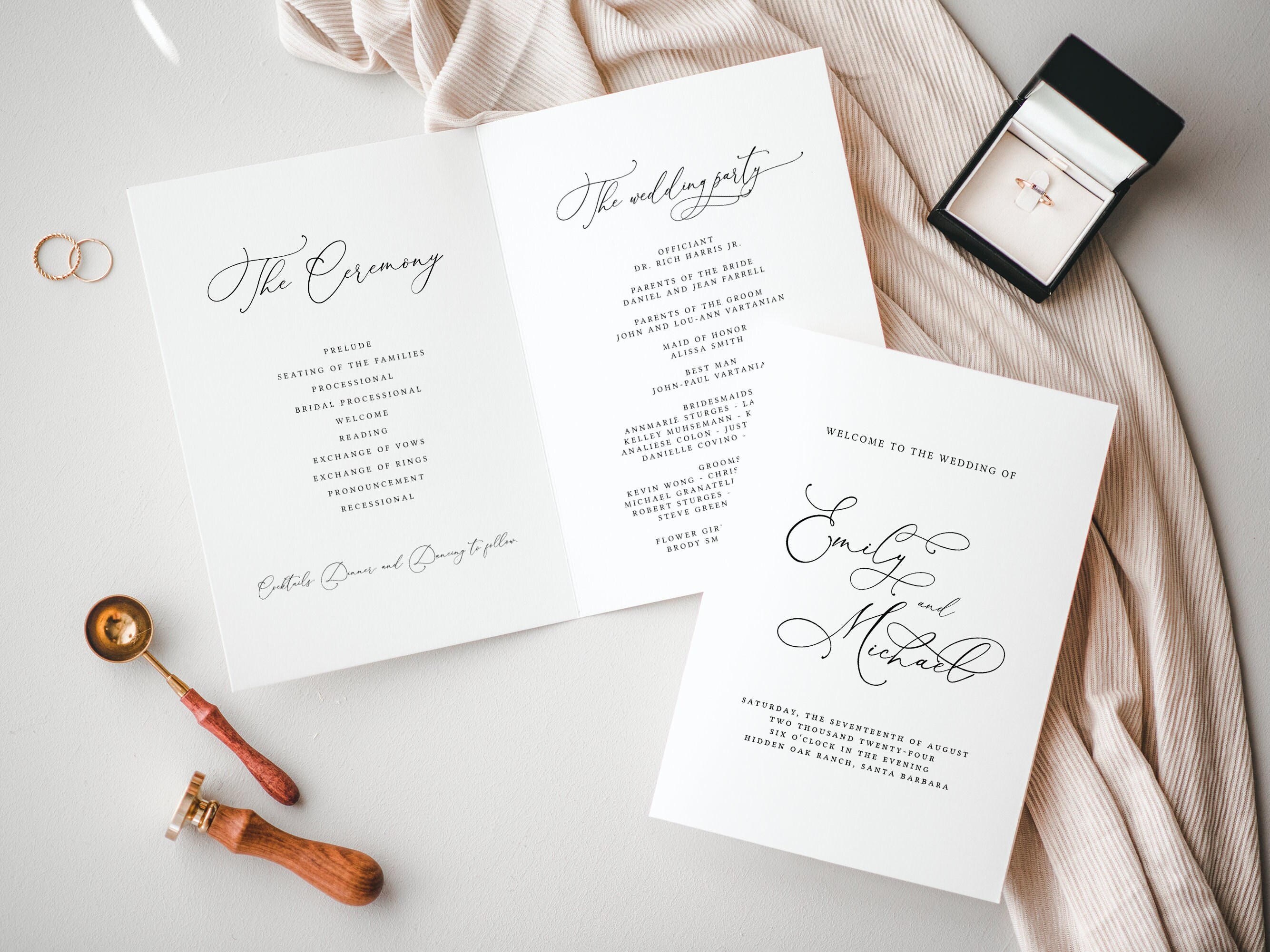 Wedding Folded Program Template Download Wedding Program Printable ...